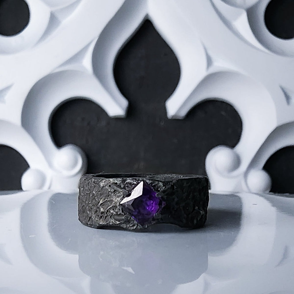Enigma - Black Amethyst Ring - Dark Gothic Jewelry – Midnight's Honor
